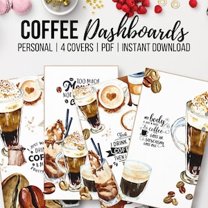 Coffee Dashboard, Printable Coffee Planner Cover, Personal Size Planner ...