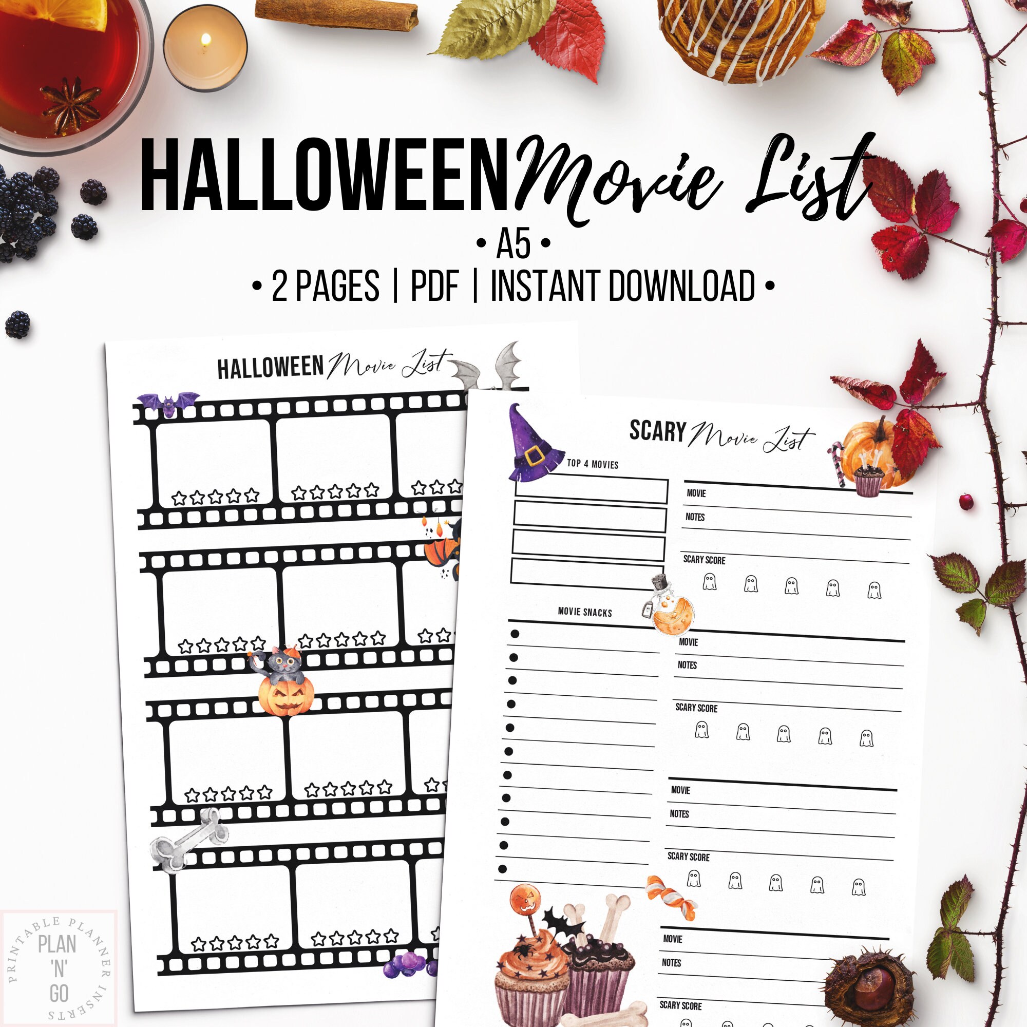 Halloween Movie List, Printable Movie Challenge, Scary Film List ...
