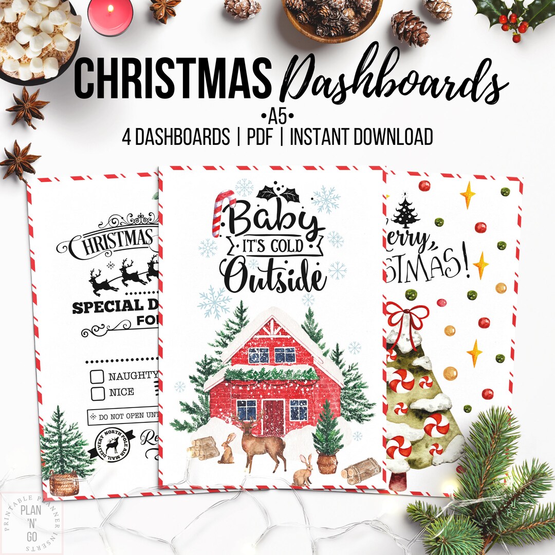 Christmas Dashboard Printable Christmas Cover Festive - Etsy