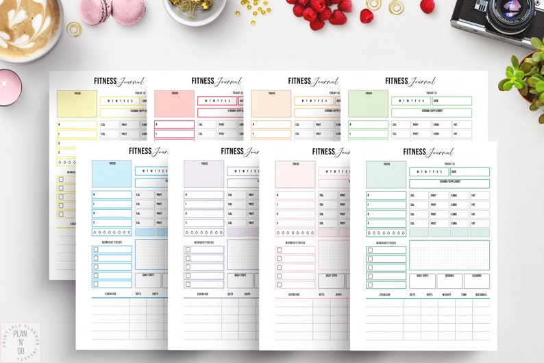Fitness Journal Printable, Exercise Tracker, Daily Fitness Planner ...