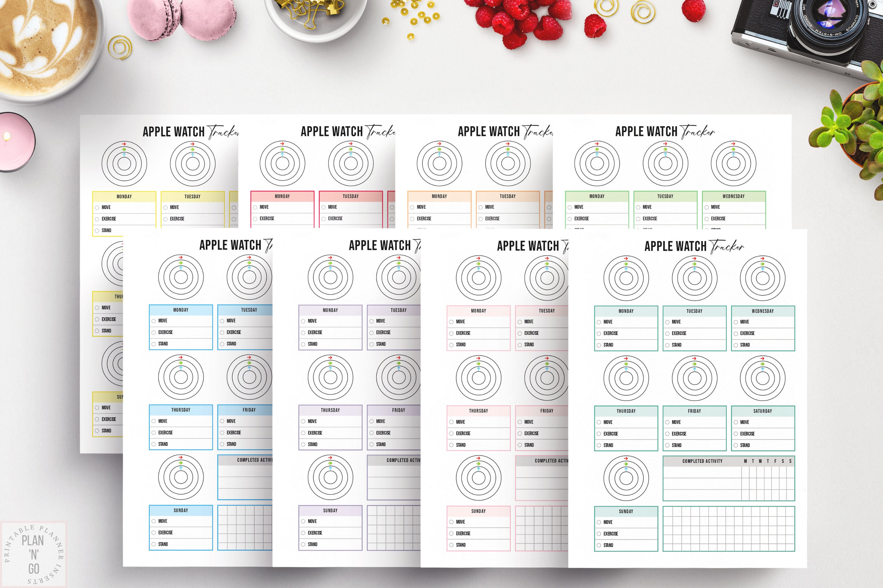 Printable Apple Watch Tracker, Fitness Journal, Workout Tracker ...