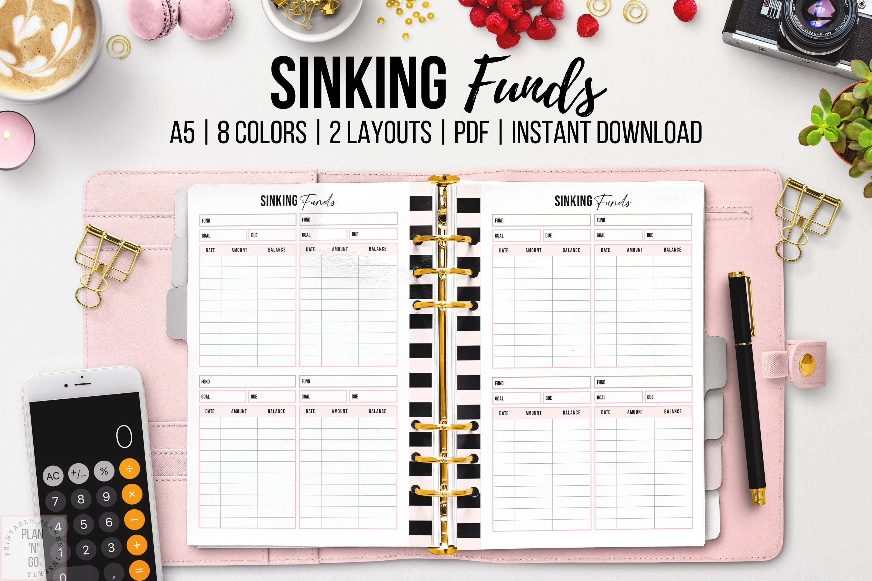 Sinking Funds Tracker, Printable Savings, Personal Finance, Budget ...