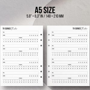 Editable TV Series Tracker, Printable TV Show, TV Series Journal ...
