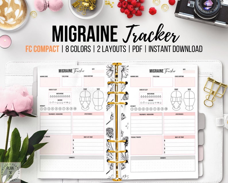 Migraine Tracker Printable, Headache Log, Pain Symptoms, Chronic Pain ...