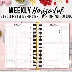 Weekly Horizontal Planner Printable Undated Weekly Planner - Etsy