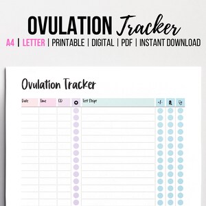 Ovulation Tracker Printable, Ovulation Strip Tracker, Trying to Conceive, Fertility Planner, TTC ...