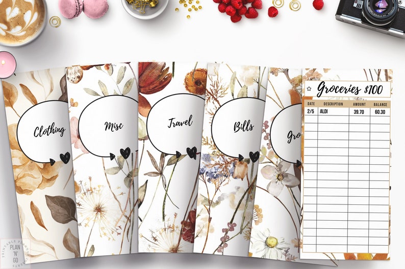 Organize Savings With Autumn Garden Cash Envelopes - Set of 5 and Money ...