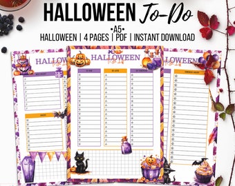 Halloween/spooky Themed Daily Planner Printable Day Agenda - Etsy