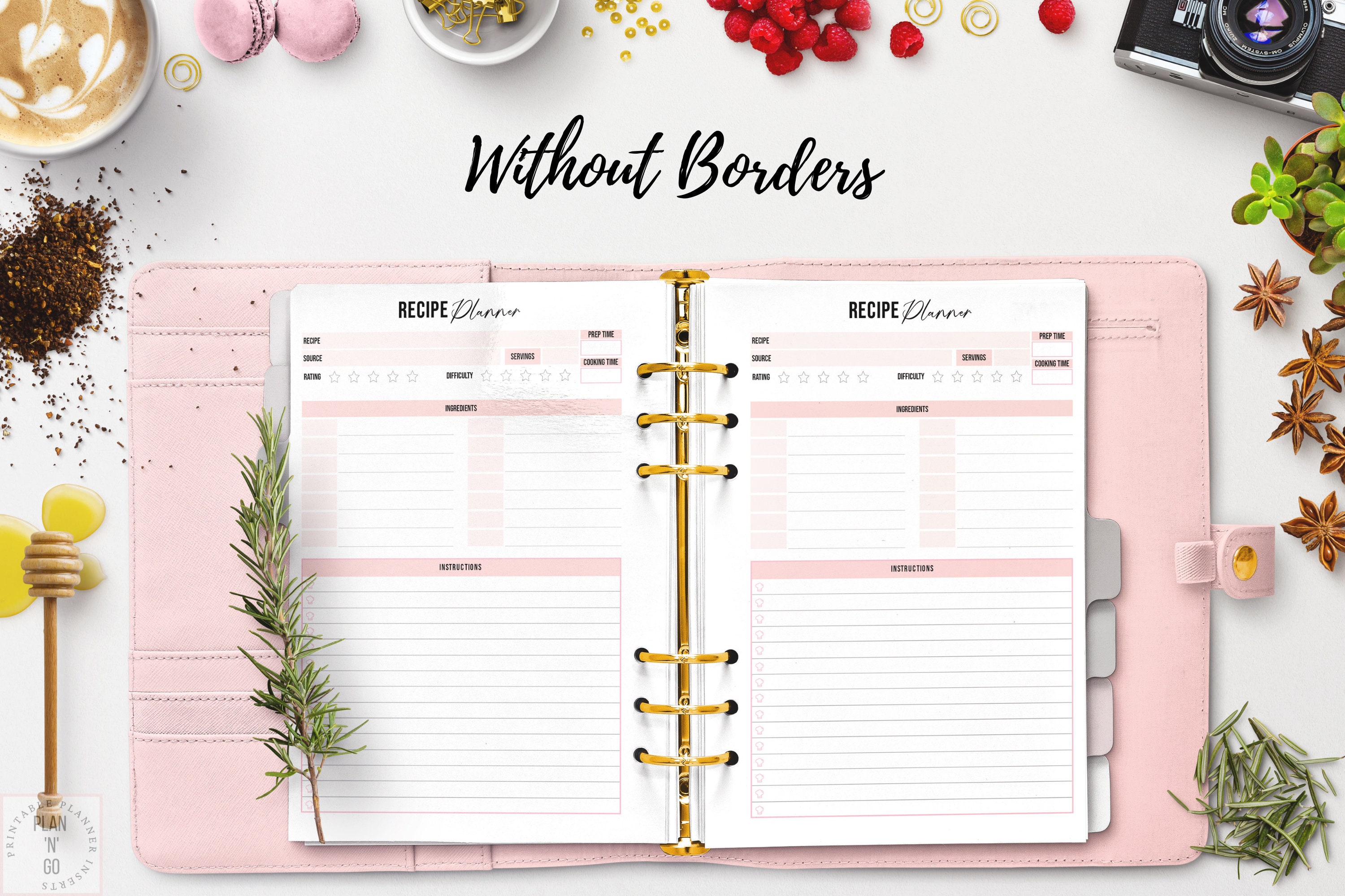 Recipe Book Printable Classic Happy Planner Recipe Journal - Etsy