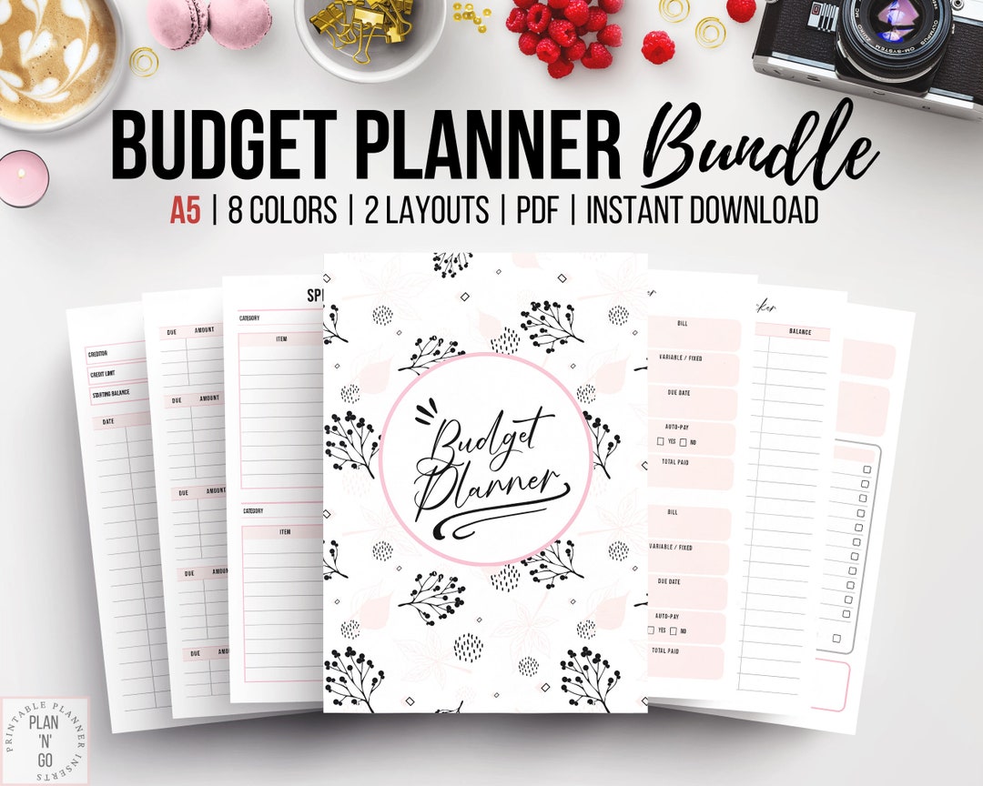 Budget Planner Bundle, Printable Finance Tracker, Cash Envelope ...