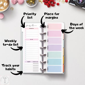 Skinny Mini, Weekly Horizontal Printable, Weekly Undated Planner Insert ...