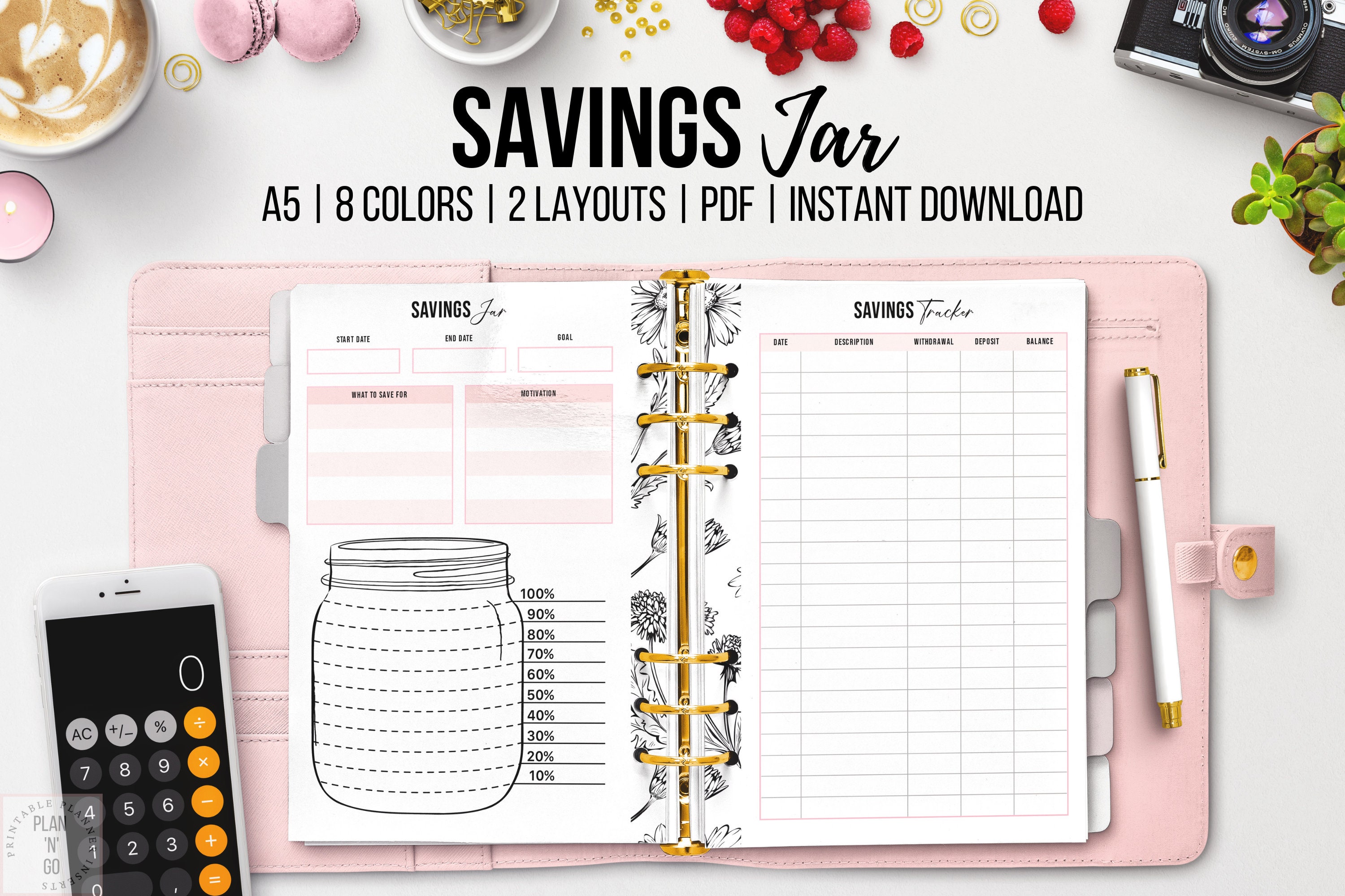 Savings Jar Printable Savings Tracker Money Challenge Money - Etsy UK