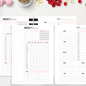 Week at a Glance, Printable Week Organizer, Undated Planner, Weekly ...