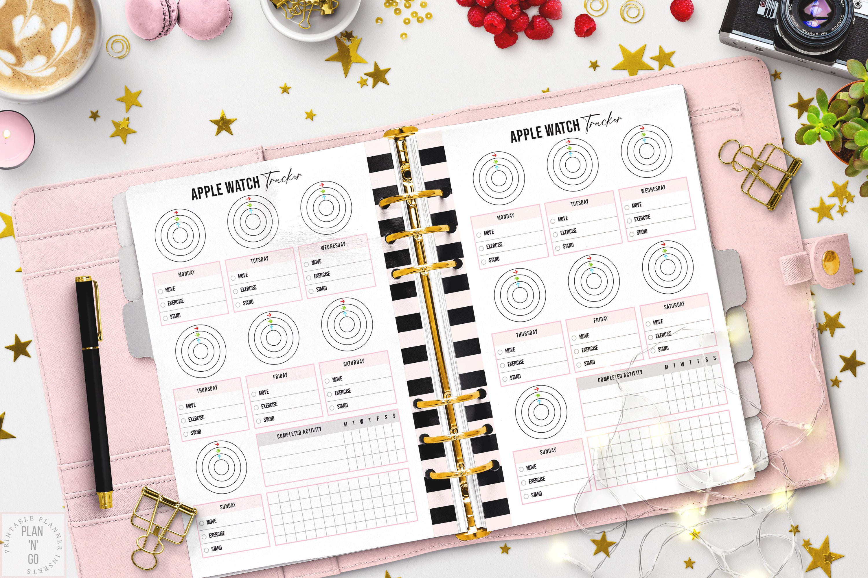 Printable Apple Watch Tracker, Fitness Journal, Workout Tracker ...