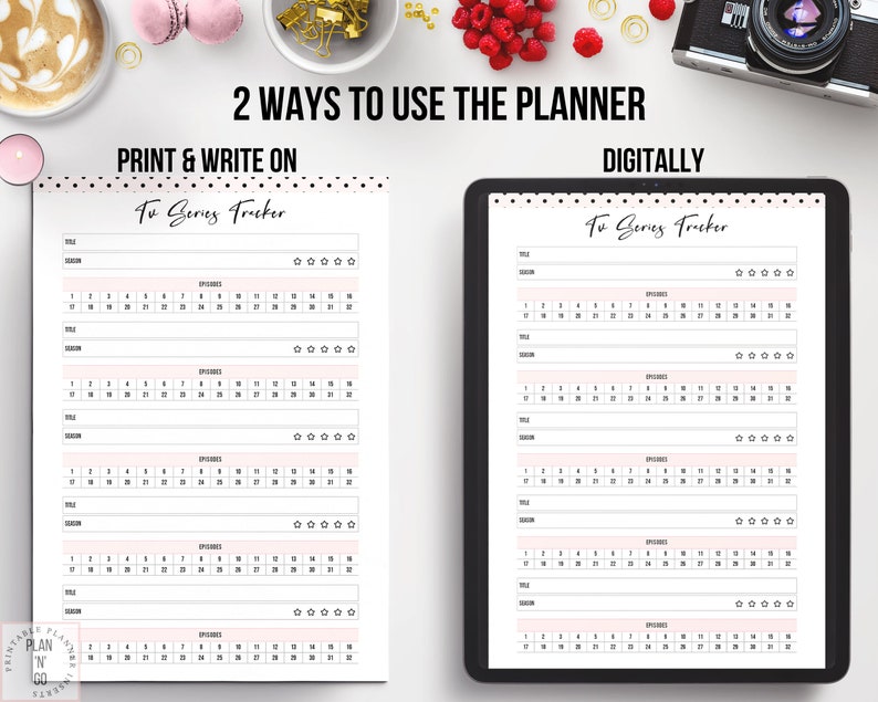 TV Series Tracker, Printable Entertainment Planner, Episode Log ...