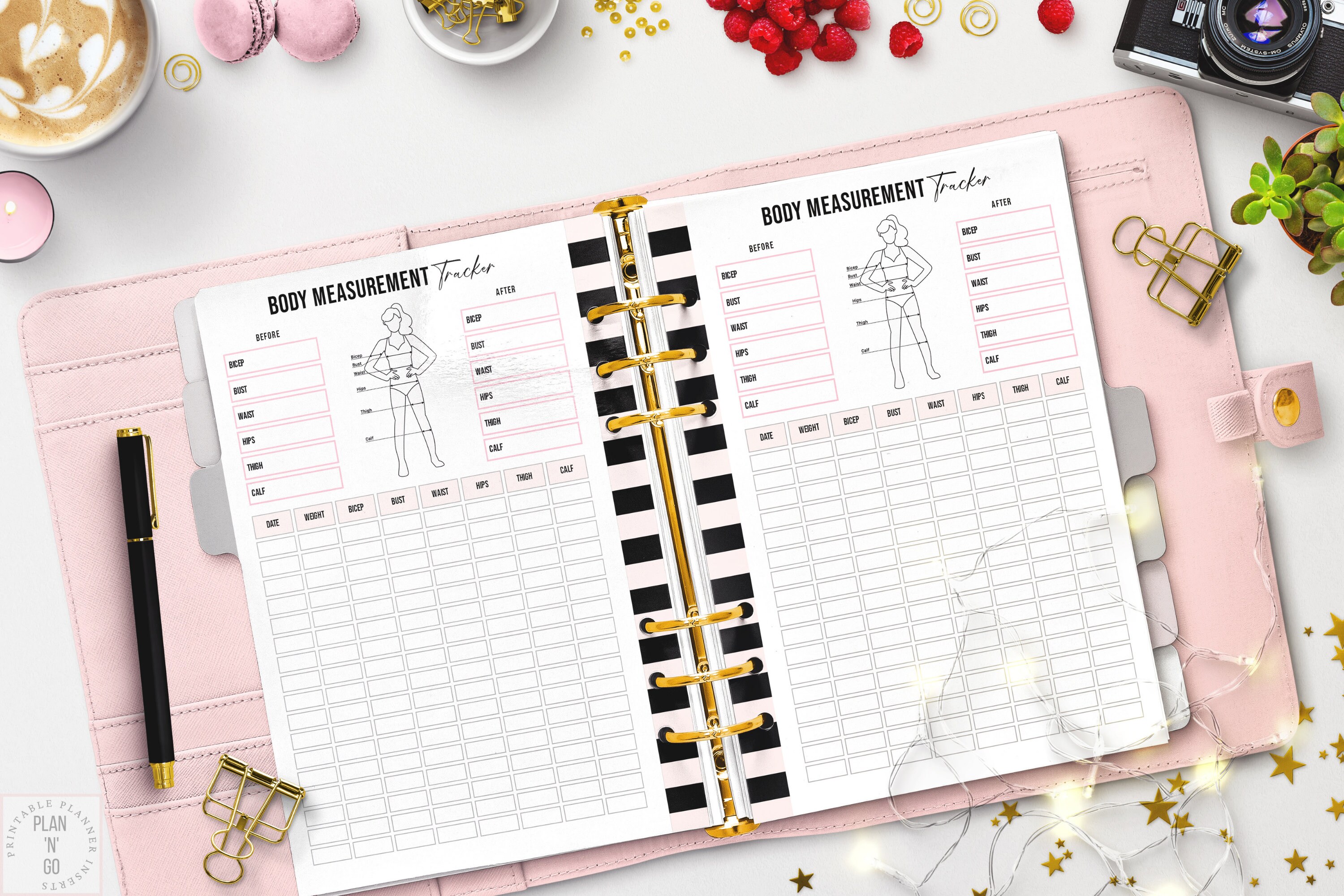 Body Measurement Tracker, Printable Measurement Chart, Body Progress ...