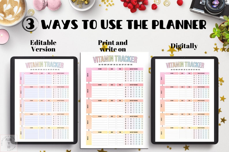 Editable Vitamin Tracker Printable Vitamin Cheat Sheet - Etsy