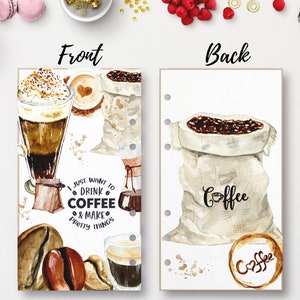Coffee Dashboard, Printable Coffee Planner Cover, Personal Size Planner ...