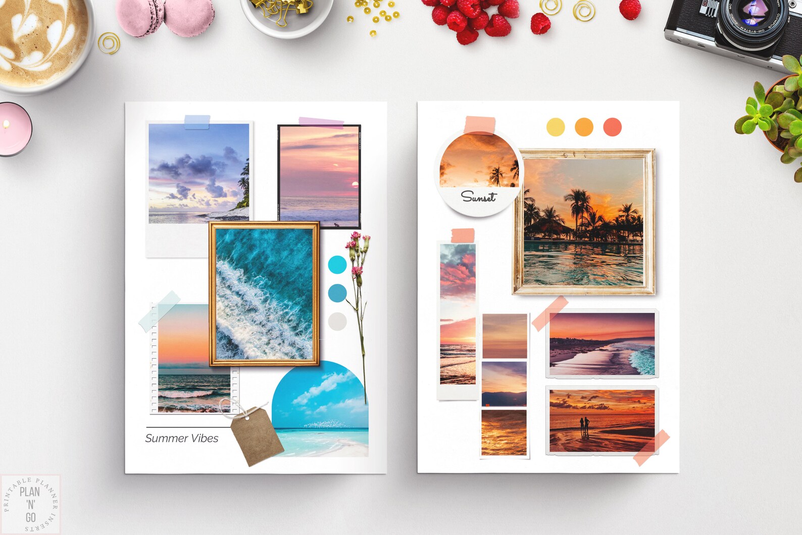 Summer Mood Board for Planner Printable Vision Board Mood - Etsy