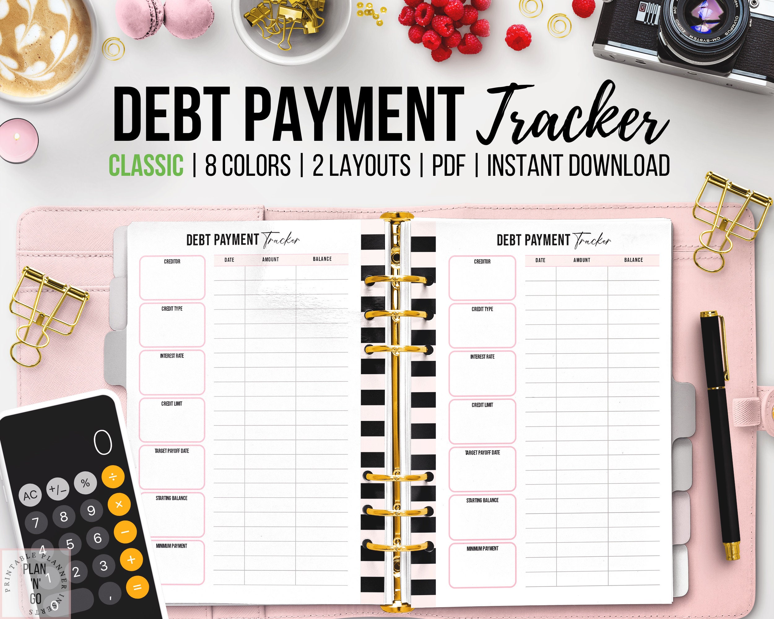 Debt Tracker, Printable Payment Tracker, Personal Finance, Debt Payment ...