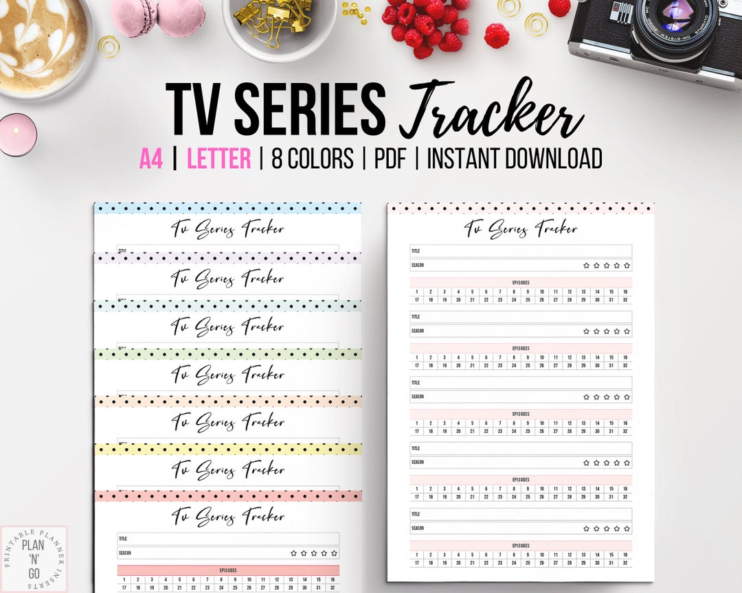 TV Series Tracker, Printable Entertainment Planner, Episode Log ...