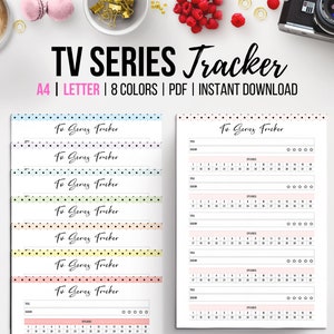 TV Series Tracker, Printable Entertainment Planner, Episode Log ...