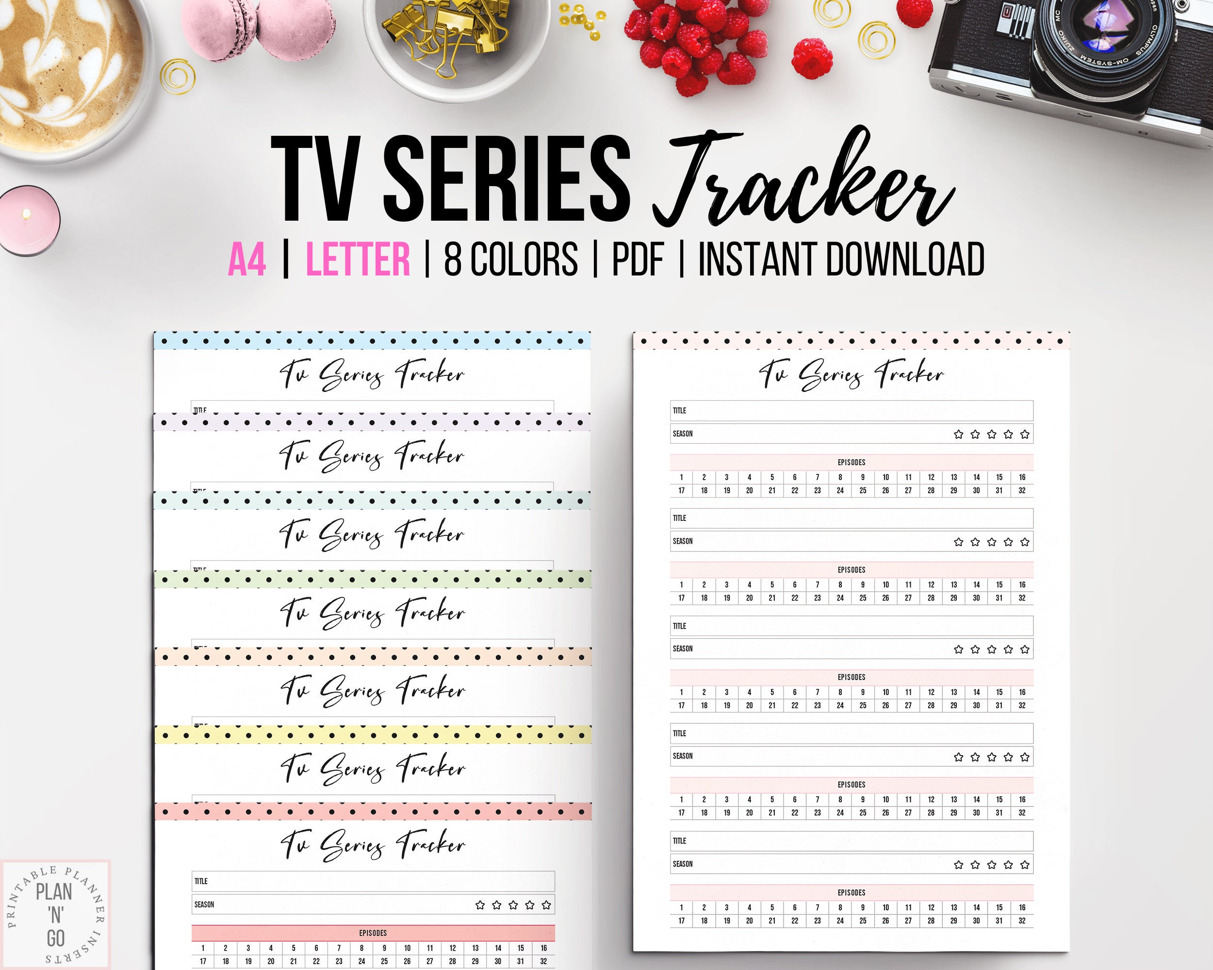 TV Series Tracker, Printable Entertainment Planner, Episode Log ...