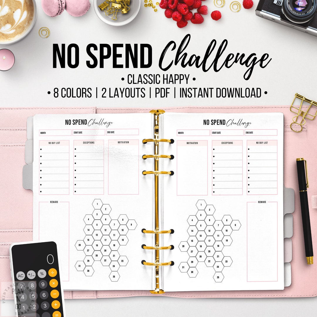 No Spend Challenge Printable, Savings Challenge, Savings Tracker, Money ...