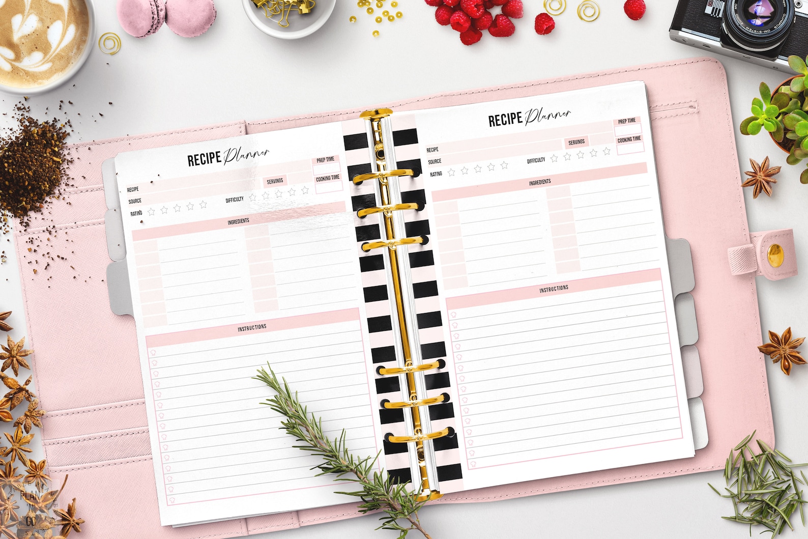 Recipe Book Printable Classic Happy Planner Recipe Journal - Etsy