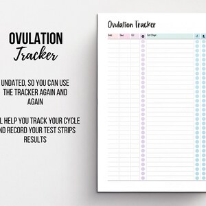 Ovulation Tracker Printable, Ovulation Strip Tracker, Trying to ...