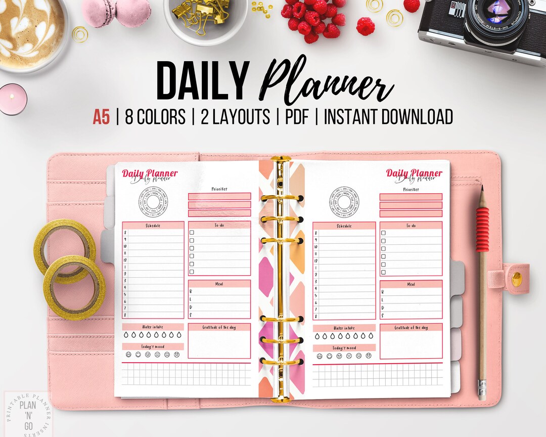 Daily Planner Printable, Undated Daily Planner, Time Management, to Do ...