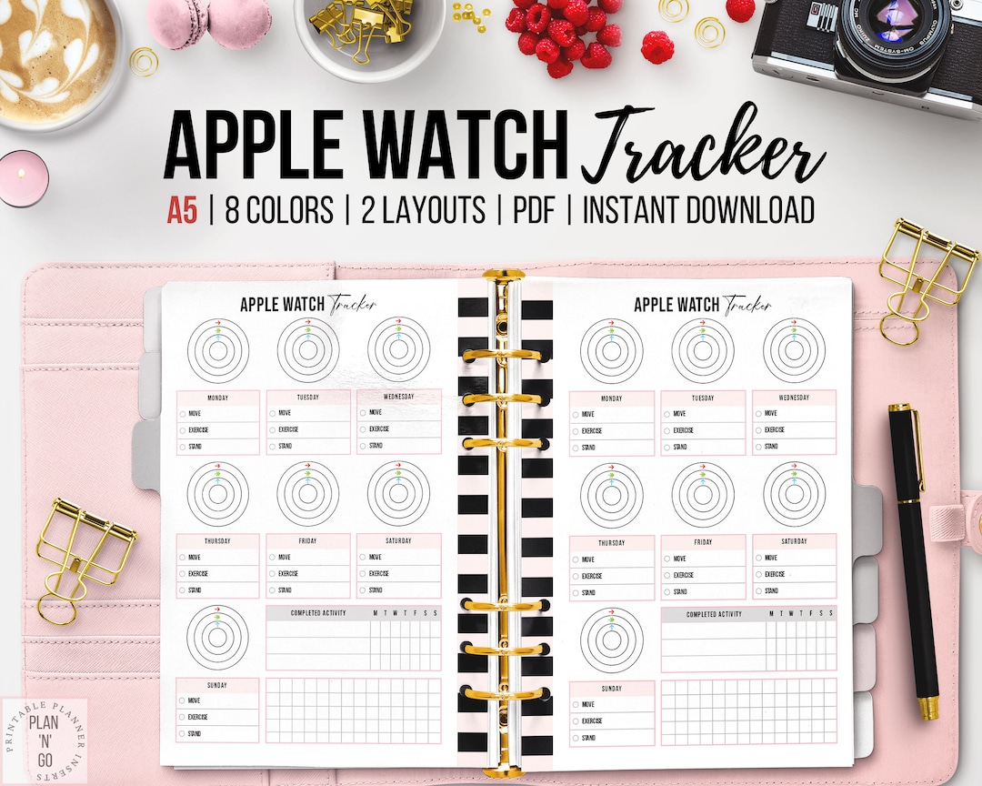 Printable Apple Watch Tracker, Fitness Journal, Workout Tracker ...