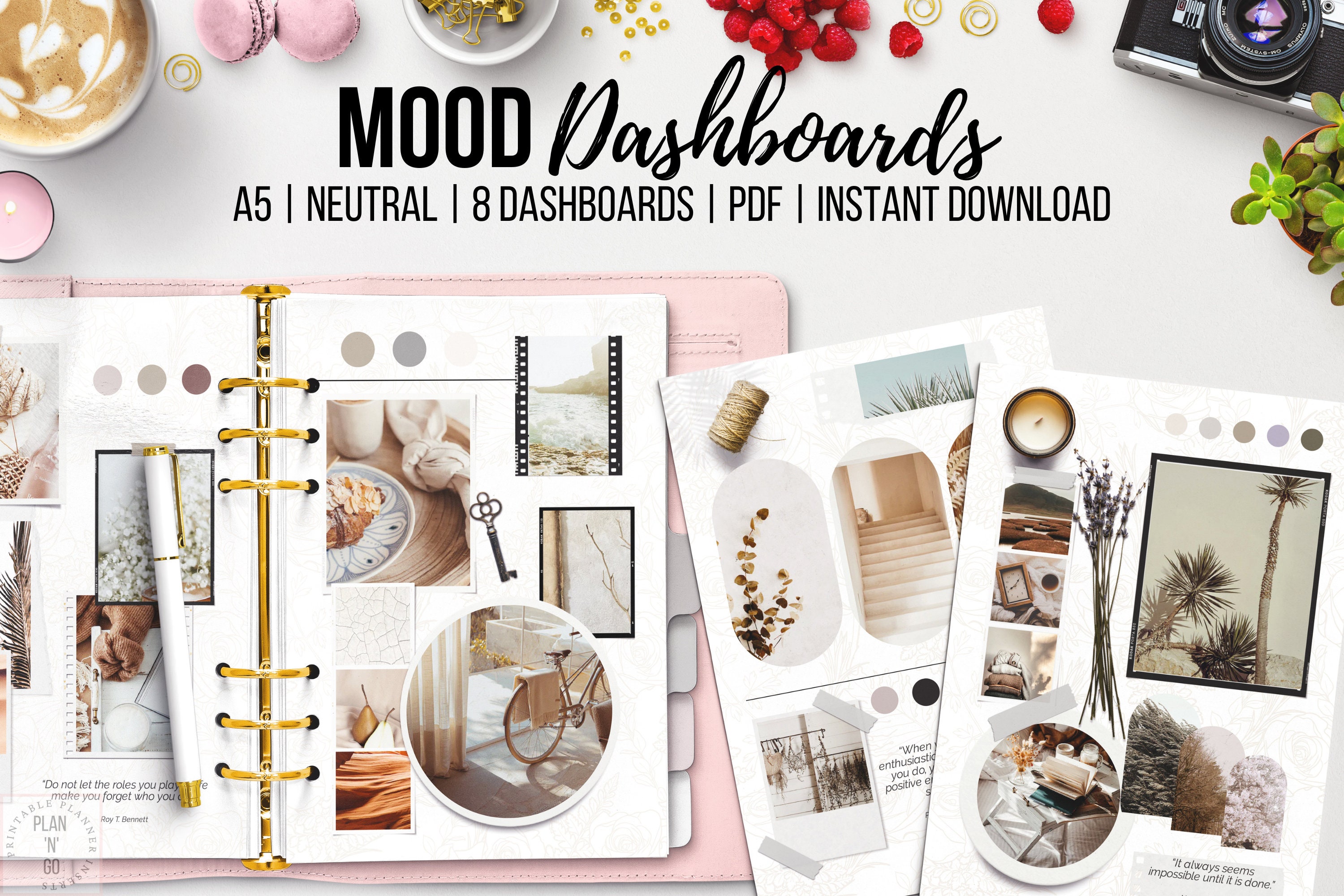 Mood Board Printable, Vision Board, Mood Dashboard Template, Planner ...