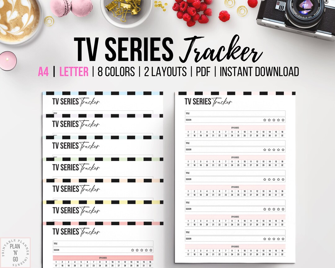 TV Series Tracker, Printable Entertainment Planner, Episode Log ...