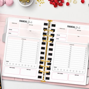 Financial Goals, Printable Financial Planner, Savings Goal, Money ...