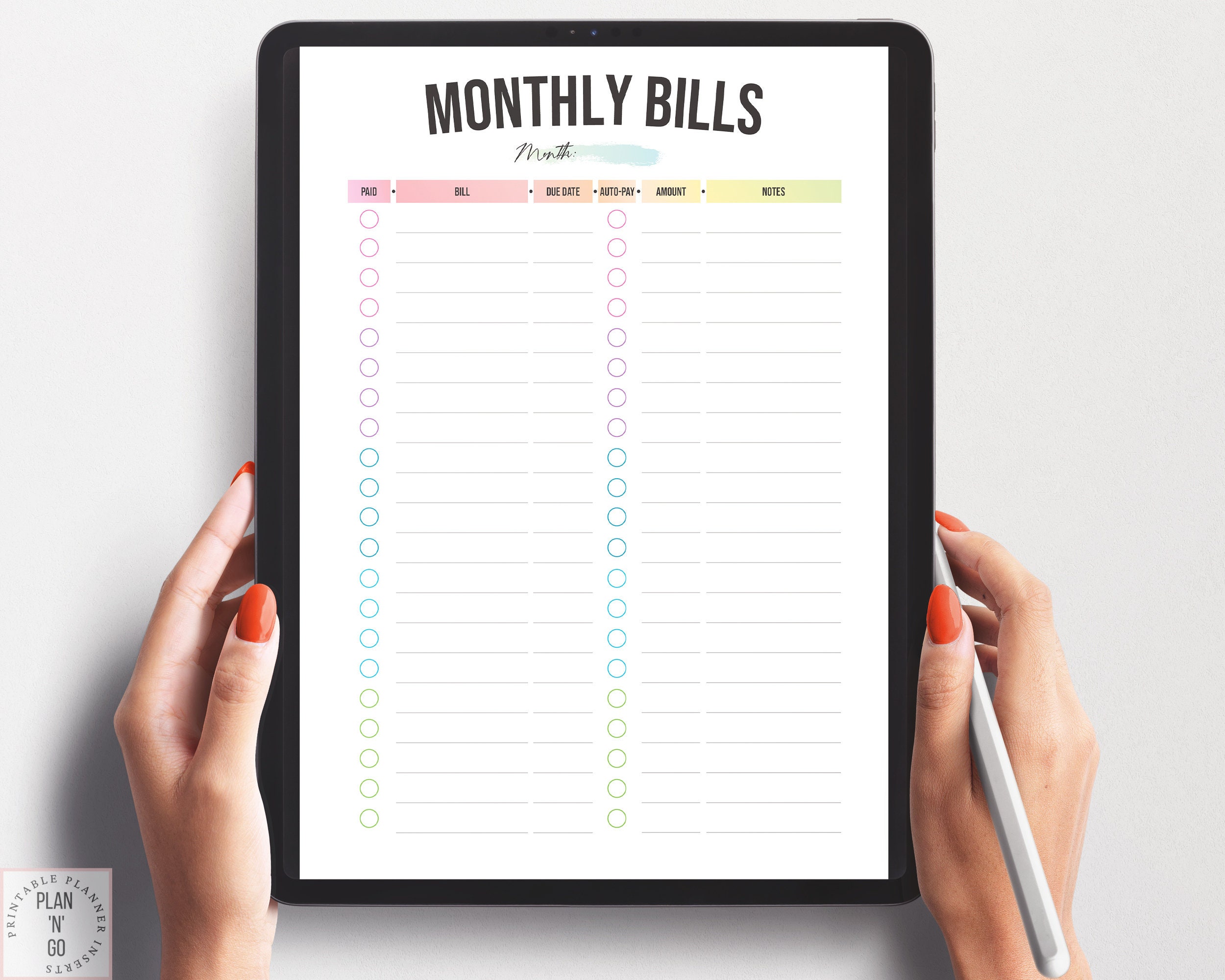 Editable Bill Tracker, Bill Planner, Monthly Bill Log, Bill Payment ...