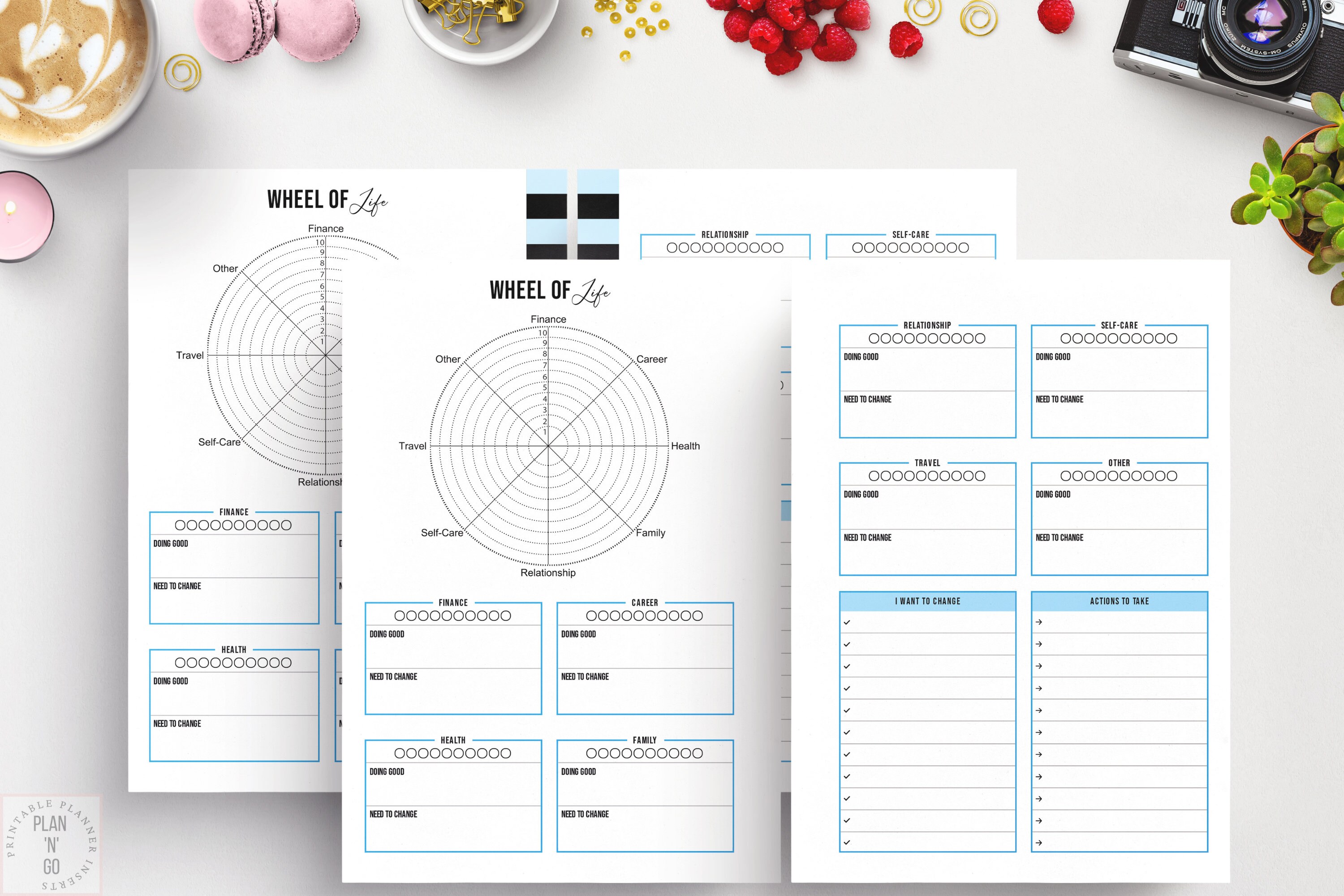 Wheel of Life Planner, Printable Life Balance, Personal Development ...