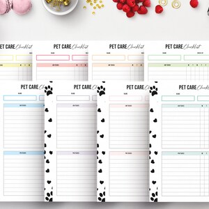 Pet Care Checklist, Printable Dog Care Chart, Cat Welfare Tracker ...