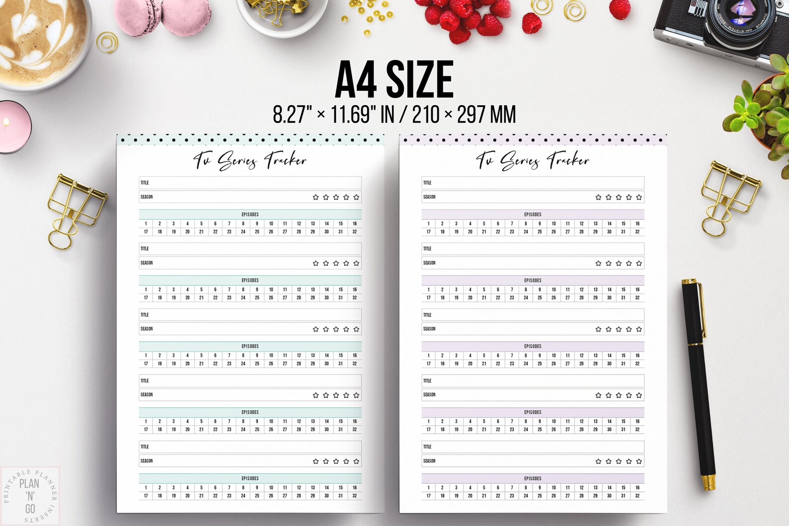 TV Series Tracker Printable Entertainment Planner Episode - Etsy