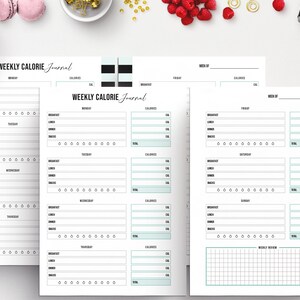Food Journal, Calorie Tracker, Printable Weight Loss Journal, Food ...