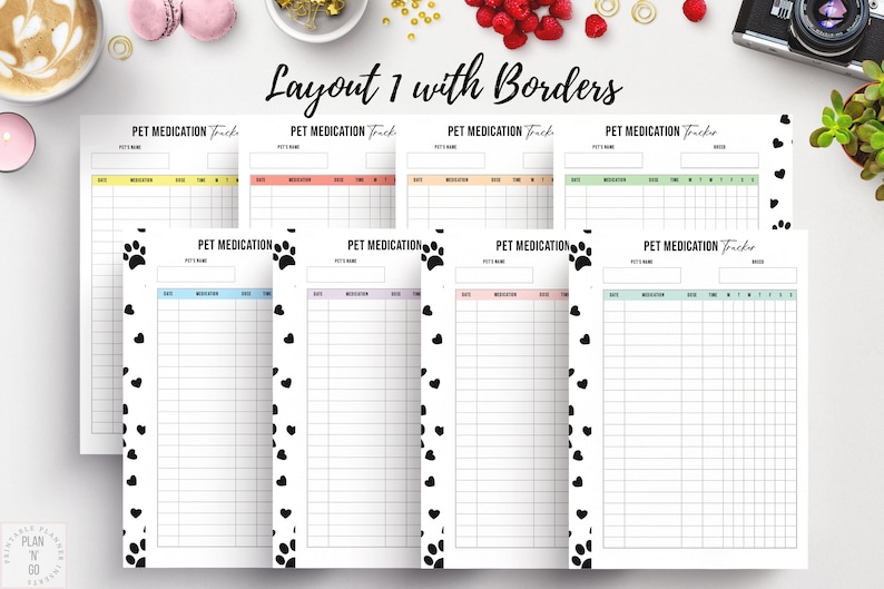 Pet Medication Tracker Printable Pet Medicine Chart Pet - Etsy