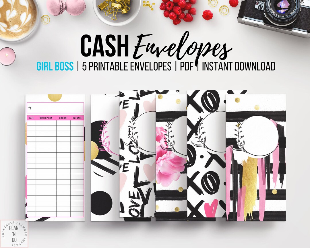 Cash Envelope Printable, Girl Boss Theme Cash Envelope Tracker, Expense ...