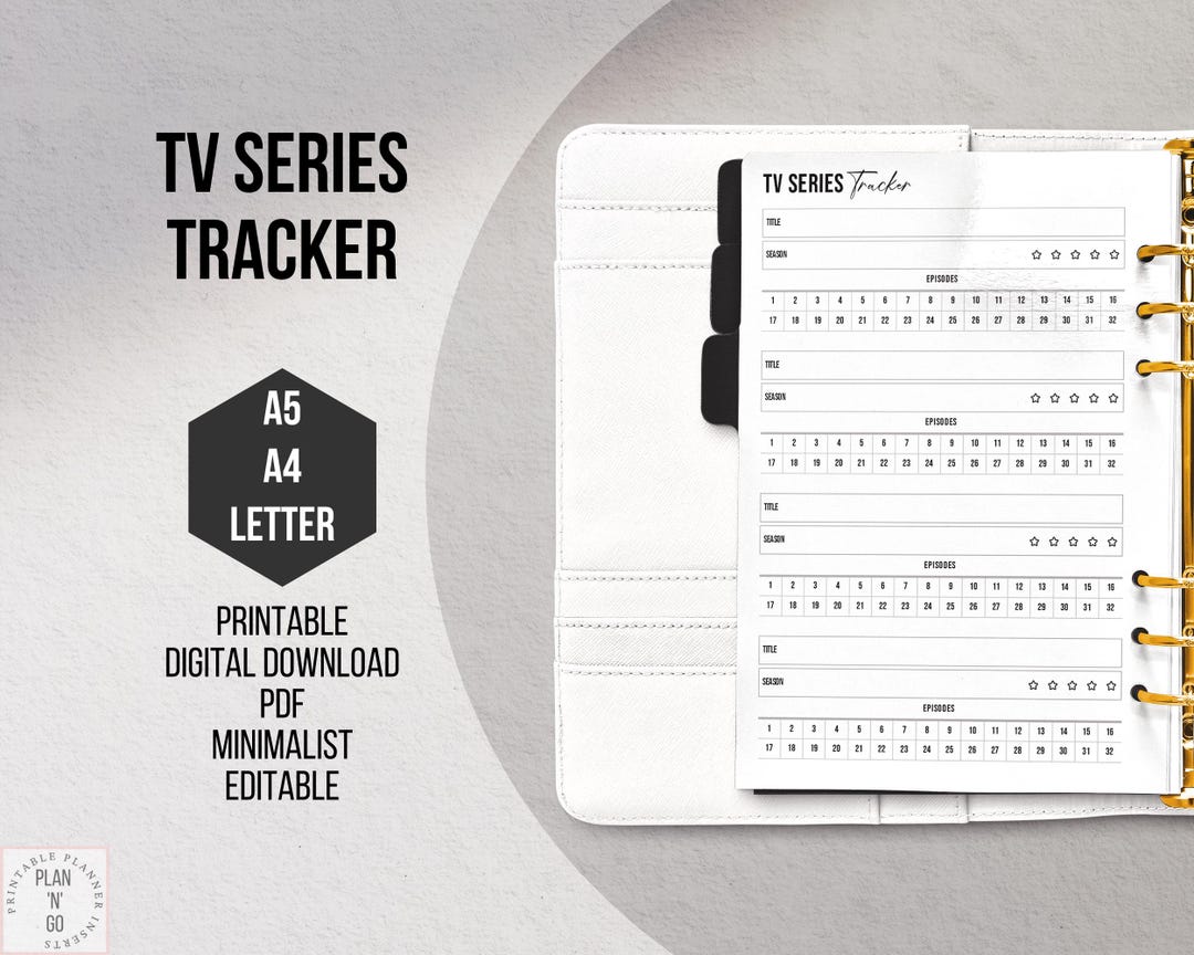 Editable TV Series Tracker, Printable TV Show, TV Series Journal ...