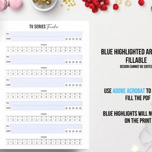 Editable TV Series Tracker, Printable TV Show, TV Series Journal ...