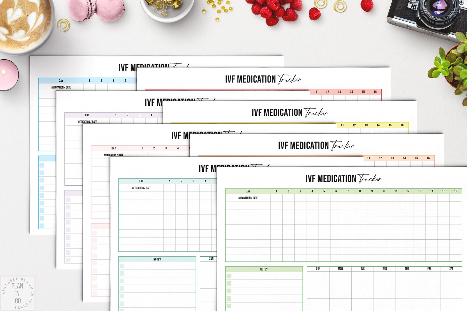 IVF Medication Tracker, Editable Conception Organizer, Sunday Start ...