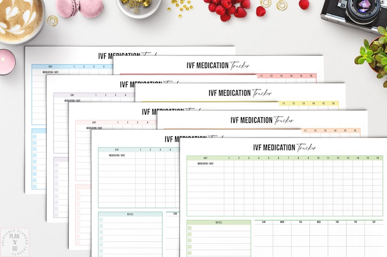 IVF Medication Tracker, Editable Conception Organizer, Sunday Start ...