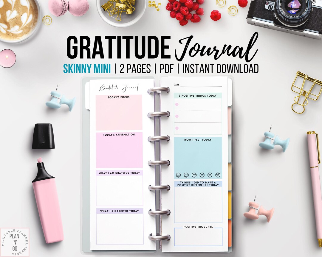 Skinny Mini, Gratitude Journal, Self Care Planner, Mood Tracker, Mental ...