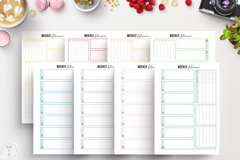Weekly Horizontal Planner Printable Undated Weekly Planner - Etsy