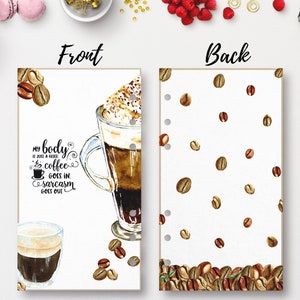 Coffee Dashboard, Printable Coffee Planner Cover, Personal Size Planner ...
