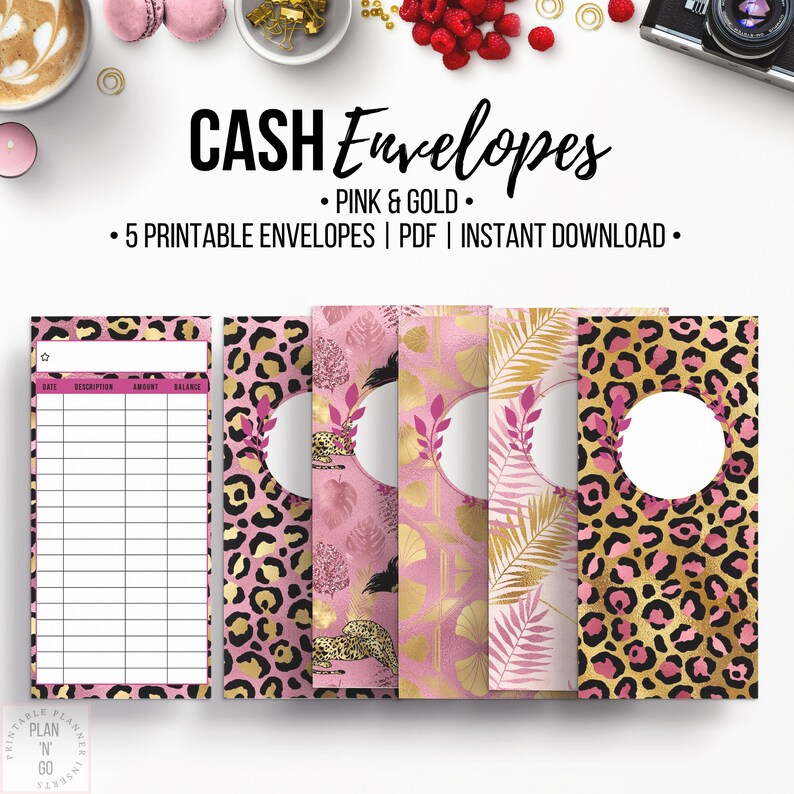Printable Cash Envelope, Money Envelope Tracker, Personal Finance, Pink ...